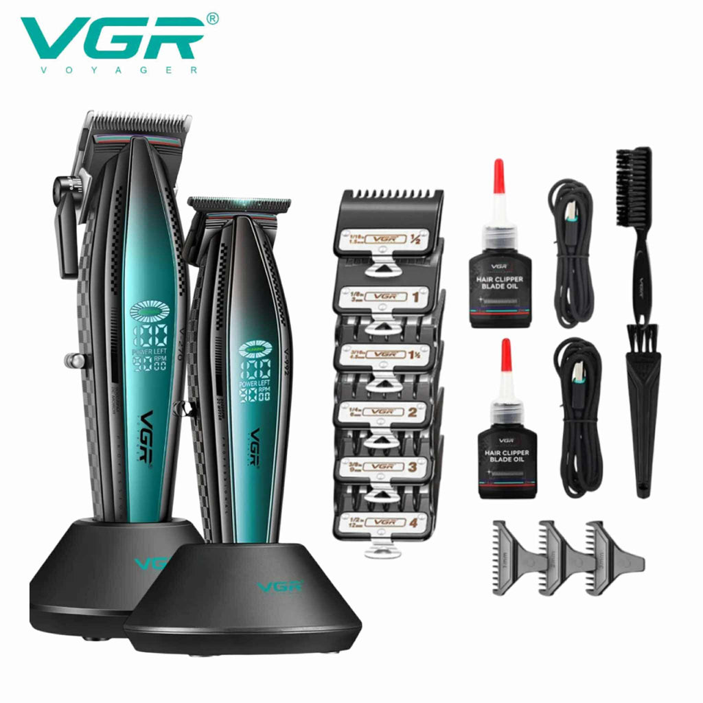 Професионален Комплект за Подстригване VGR – Машинка V-270 + Тример V ...